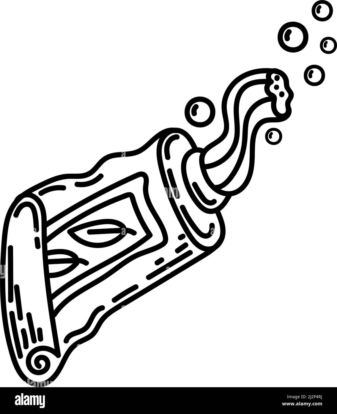 Hand-drawn toothpaste, editable scribbled hand-drawn icon. Mint ...