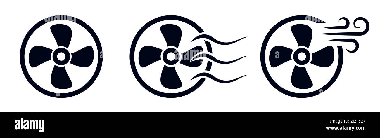 Air fan or ship propeller or cooling ventilator symbol vector ...