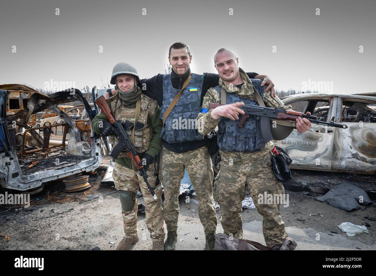 posing soldiers in the war, pictured 31.3.2022 (CTK Photo/Vojtech ...