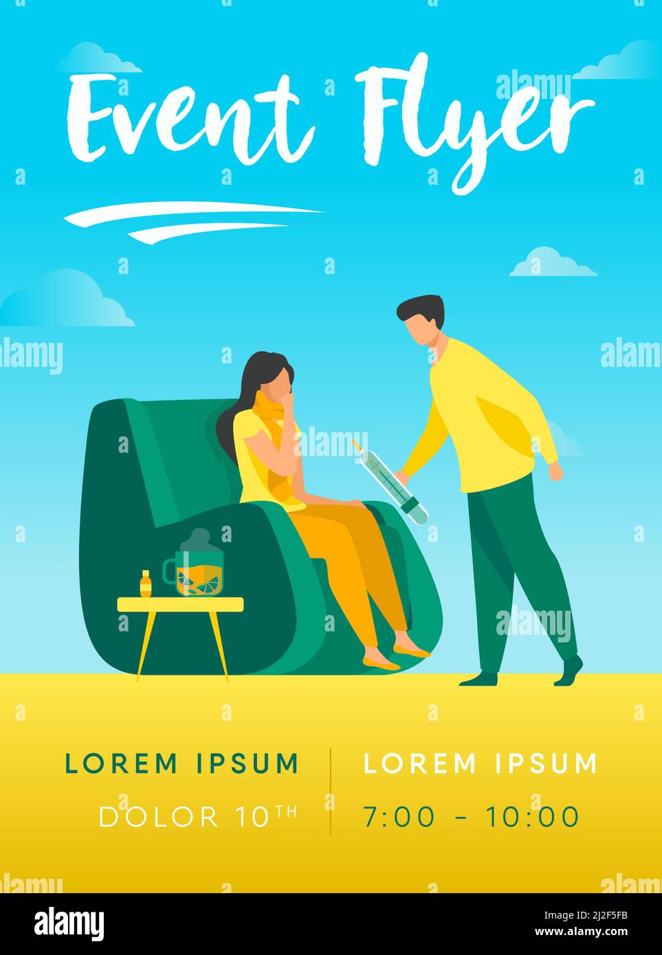 Sick woman scarf thermometer Stock Vector Images - Alamy