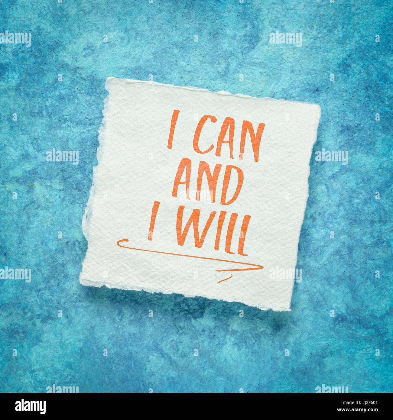 I can and I will motivational note - handwriting on handmade paper ...