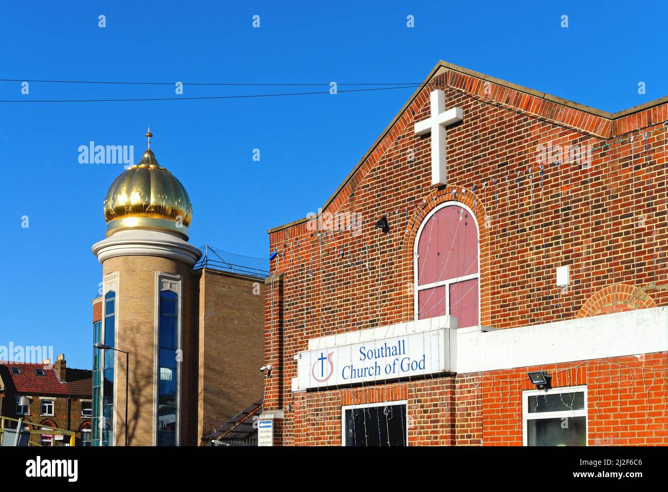 The Gurdwara Guru Nanak Darber Sikh Temple and the Southall Church of ...