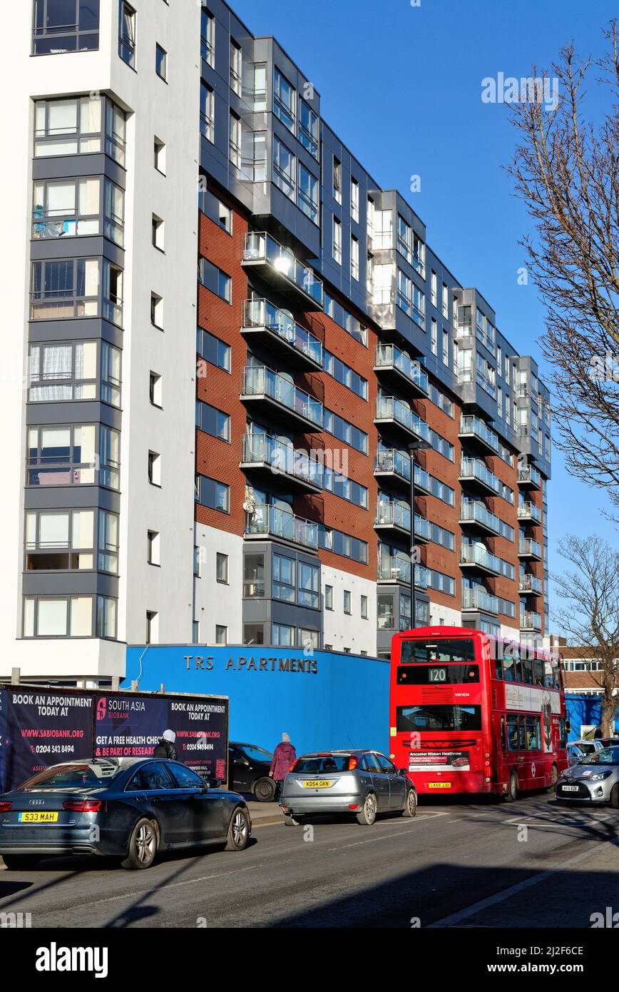The modern TRS Apartments on The Green Southall West London England UK ...