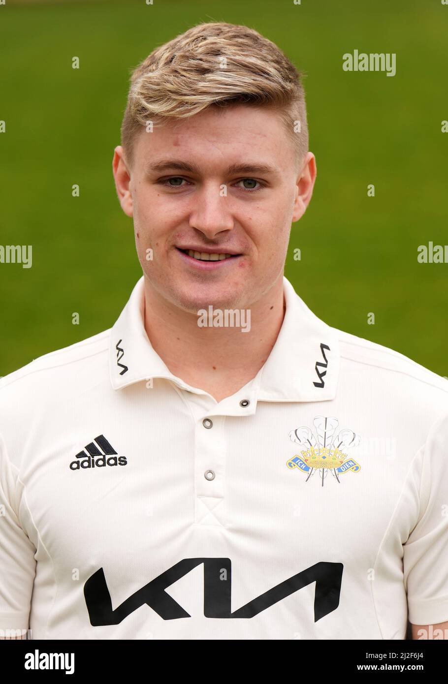 Surrey's Ben Geddes during a photocall at the Kia Oval, London. Picture ...
