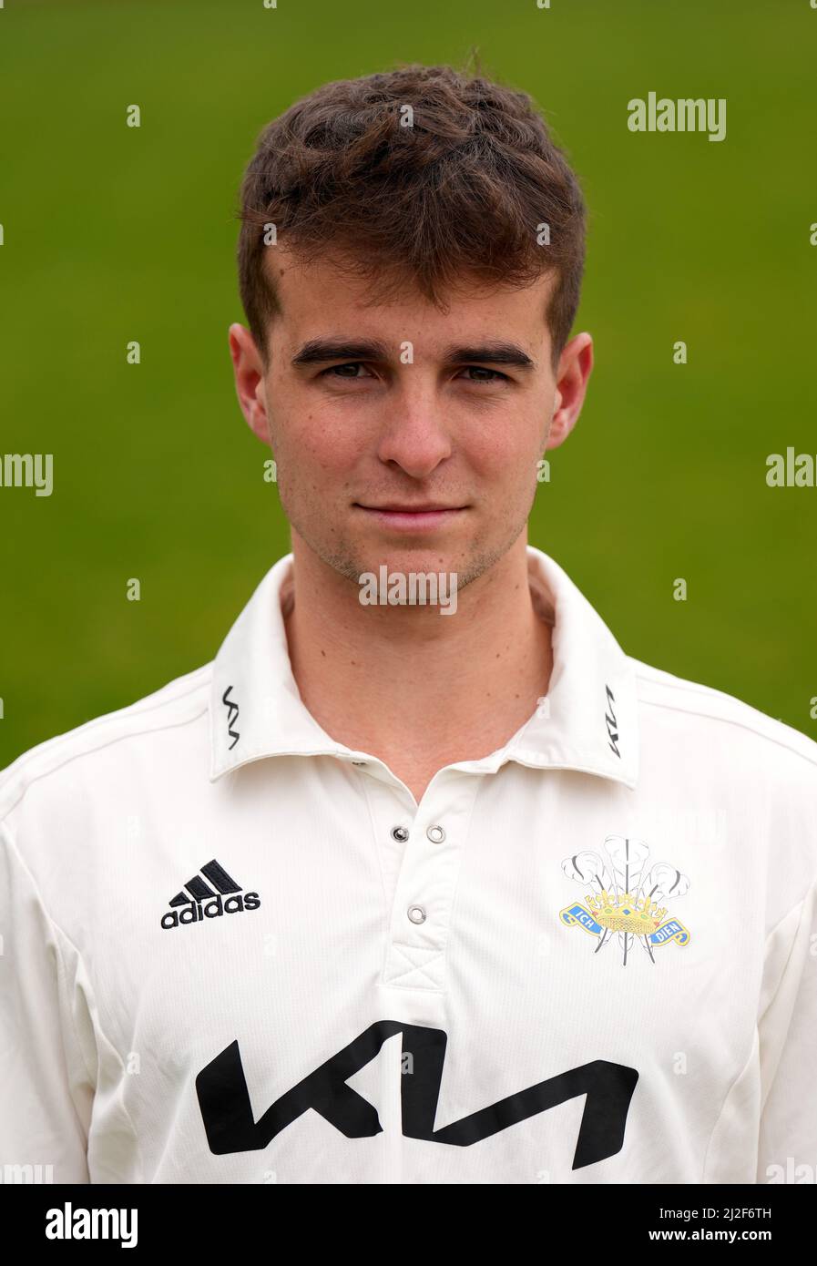 Surrey's Tom Lawes during a photocall at the Kia Oval, London. Picture ...