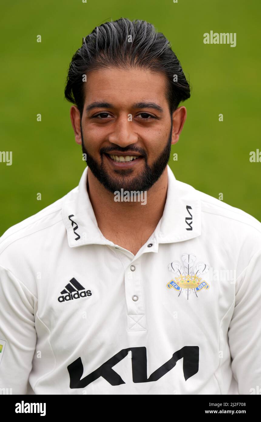 Surrey's Ryan Patel during a photocall at the Kia Oval, London. Picture ...