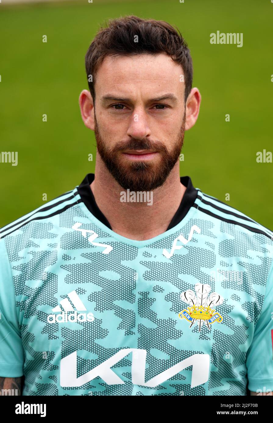 Surrey's Jordan Clark during a photocall at the Kia Oval, London ...