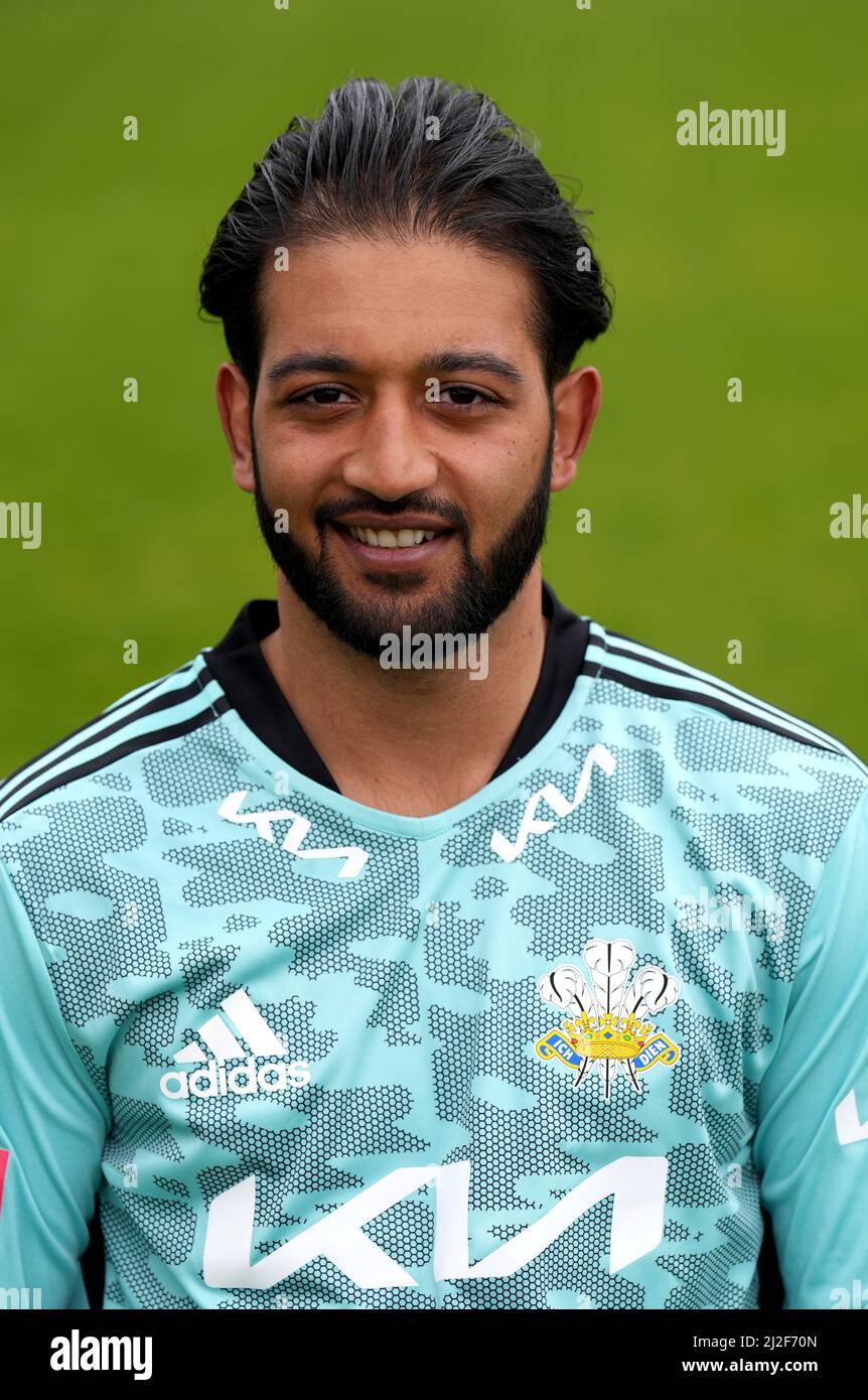 Surrey's Ryan Patel during a photocall at the Kia Oval, London. Picture ...