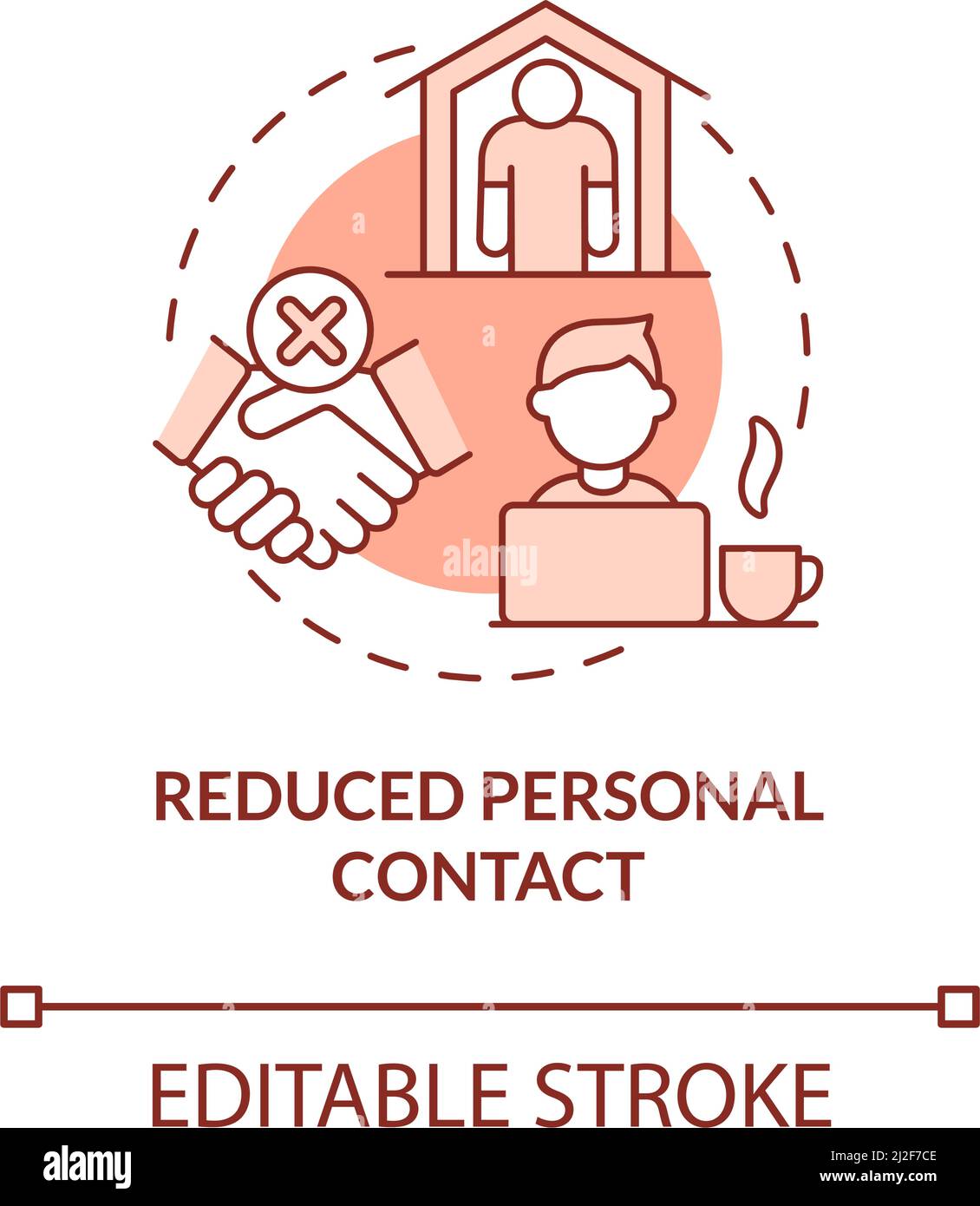 Reduced personal contact terracotta concept icon Stock Vector Image ...