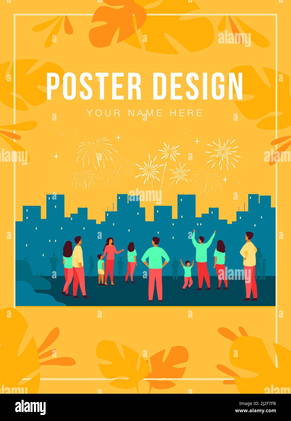 Firework in night city Stock Vector Images - Alamy