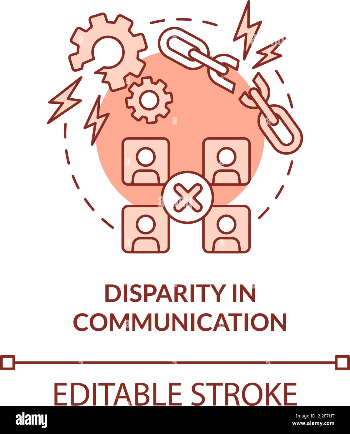 Disparity in communication terracotta concept icon Stock Vector Image ...