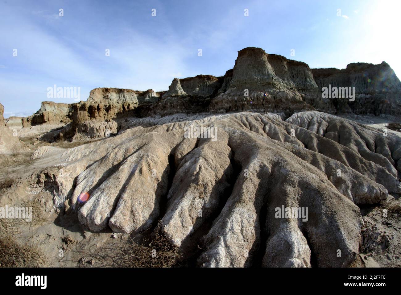 Photo taken on Jan 24, 2018 shows a landscape of soil forests in Datong ...