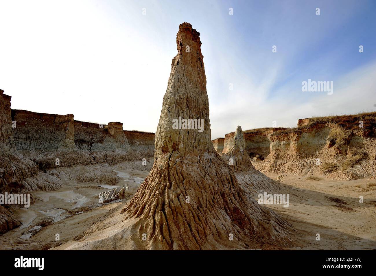 Photo taken on Jan 24, 2018 shows a landscape of soil forests in Datong ...