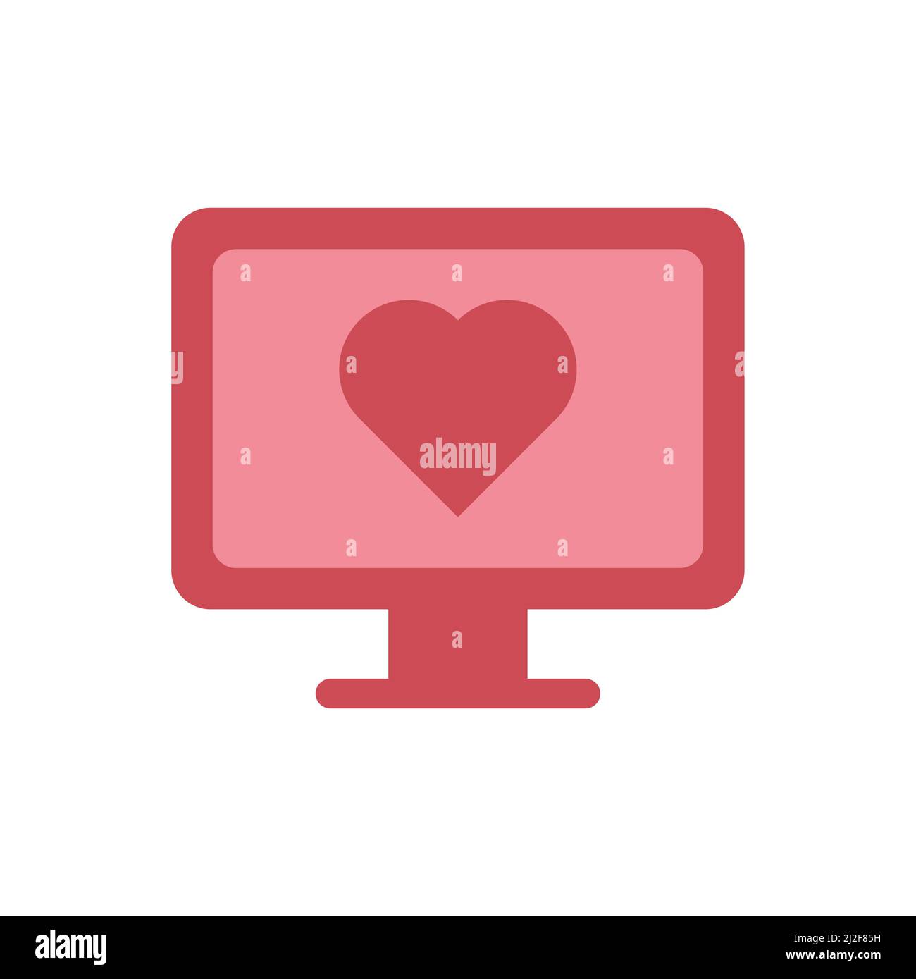 PC screen with heart icon. Dating website vector Stock Vector Image ...