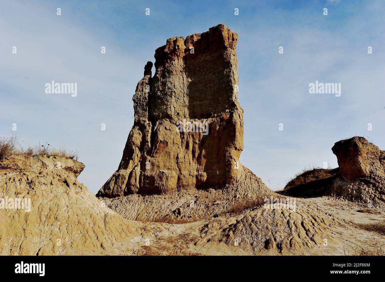 Photo taken on Jan 24, 2018 shows a landscape of soil forests in Datong ...