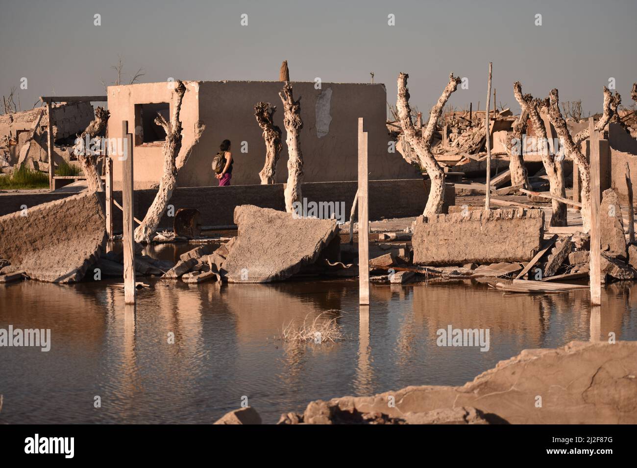A view of ruins in Villa Epecuen, a tourist village in Buenos Aires ...