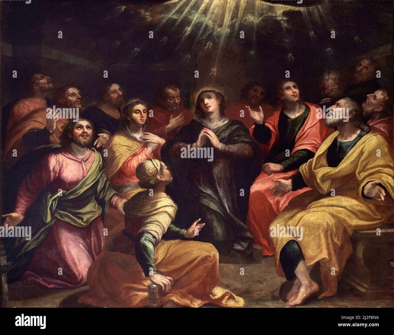 The descent of the Holy Spirit on the apostles - oil on canvas - Luigi ...