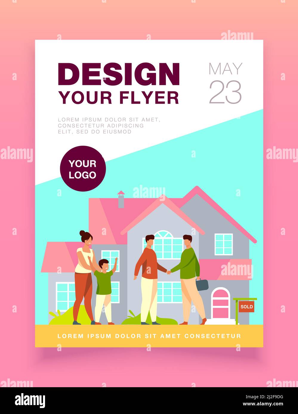 Mortgage banner design man Stock Vector Images - Alamy