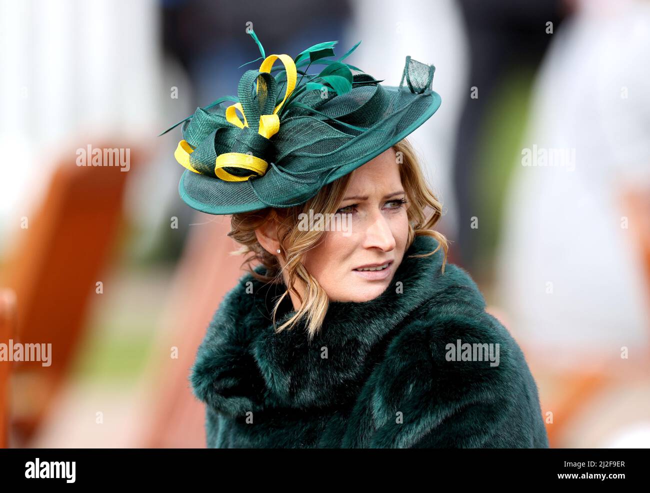 A racegoer during the Coral Scottish Grand National Ladies Day at Ayr ...