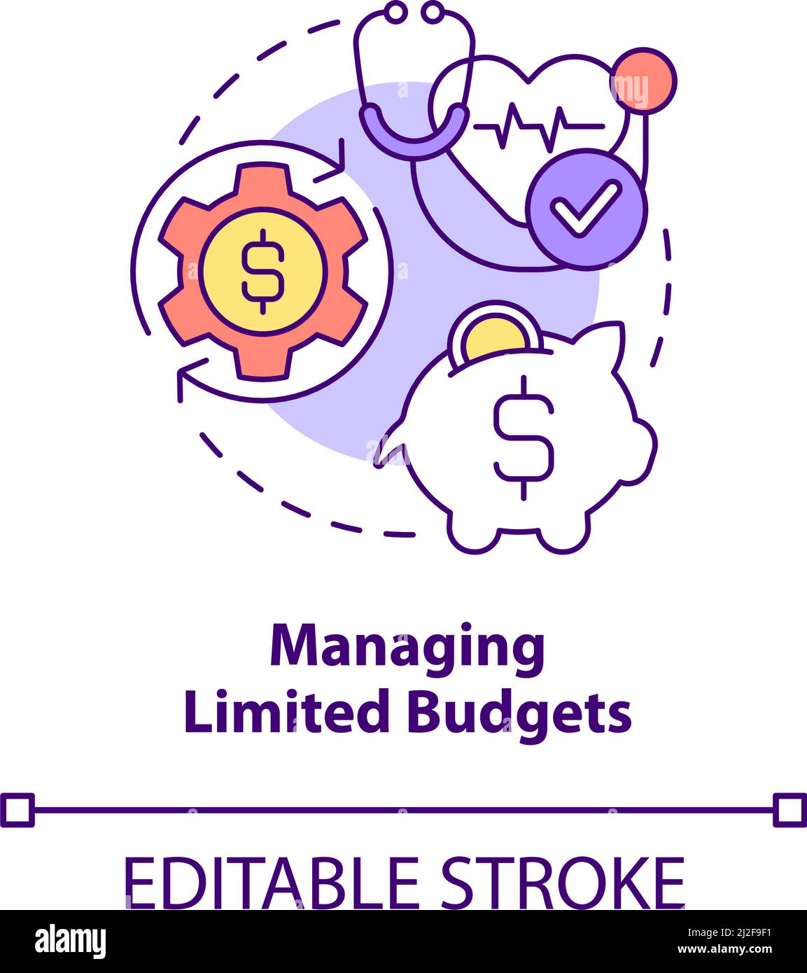 Managing limited budgets concept icon Stock Vector Image & Art - Alamy