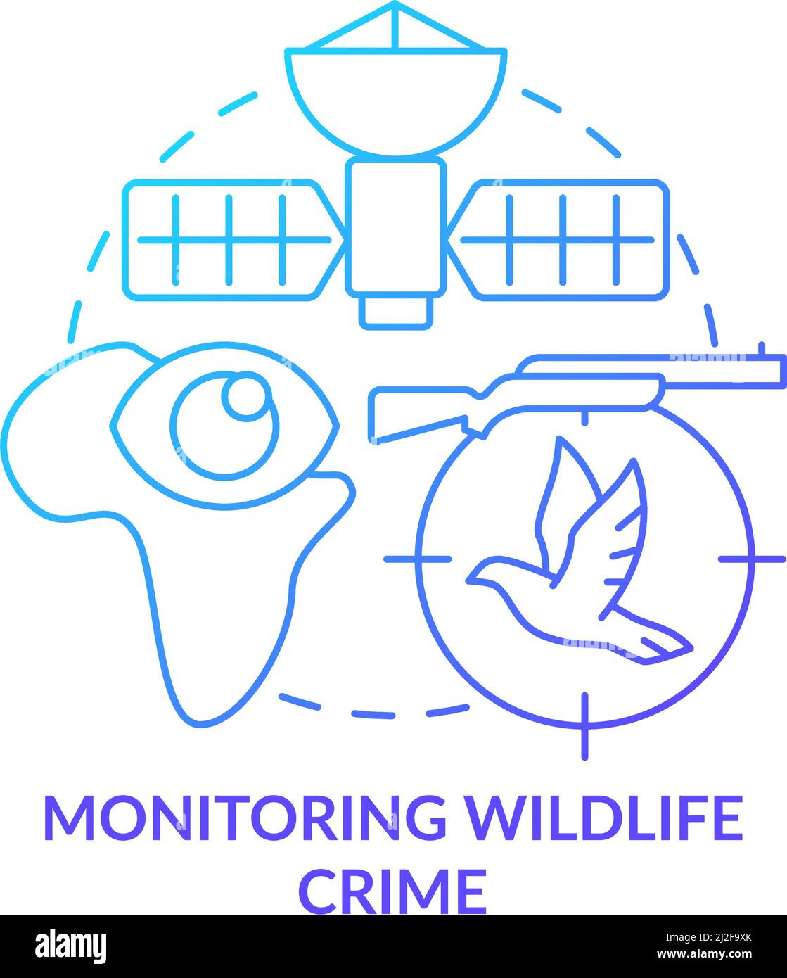 Monitoring wildlife crime blue gradient concept icon Stock Vector Image ...