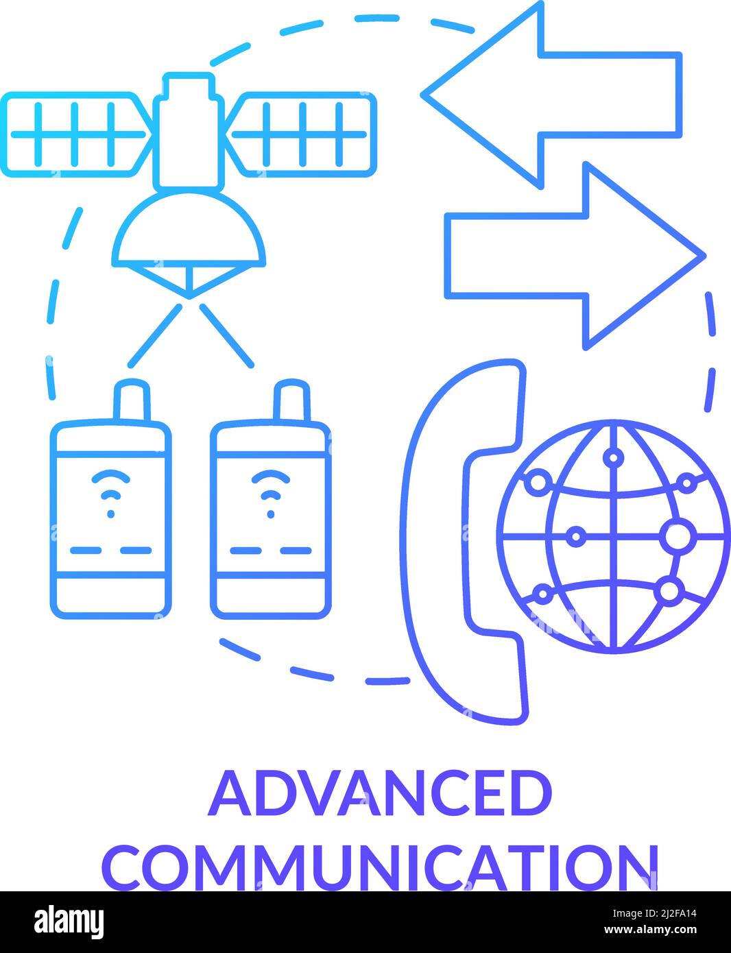 Advanced communication blue gradient concept icon Stock Vector Image ...