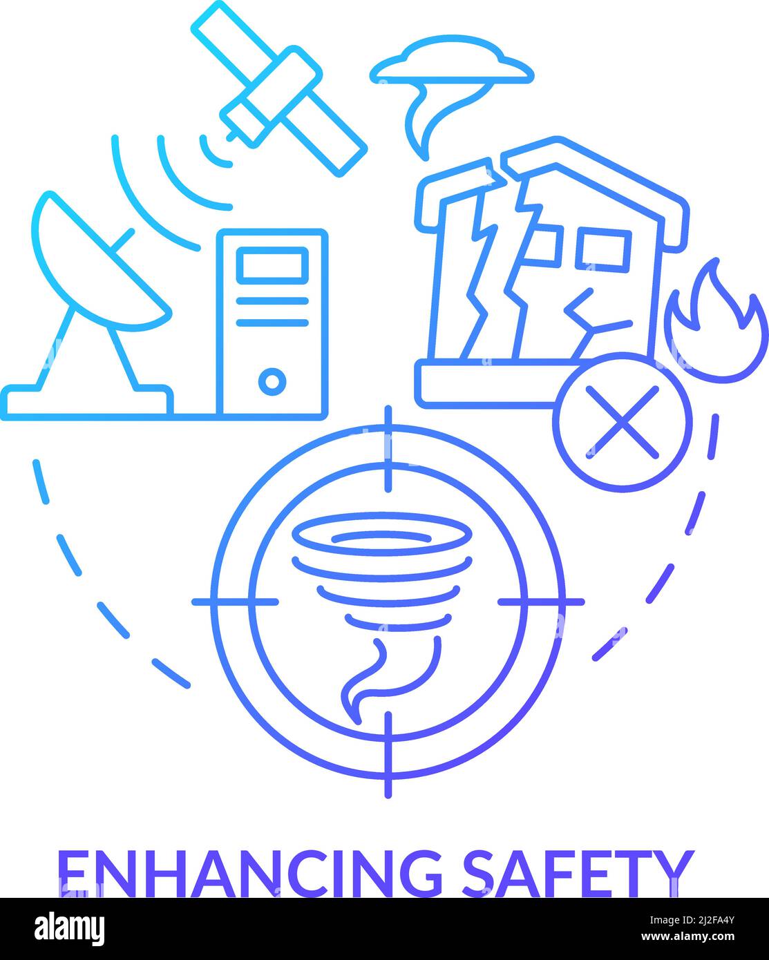 Enhancing safety blue gradient concept icon Stock Vector Image & Art ...