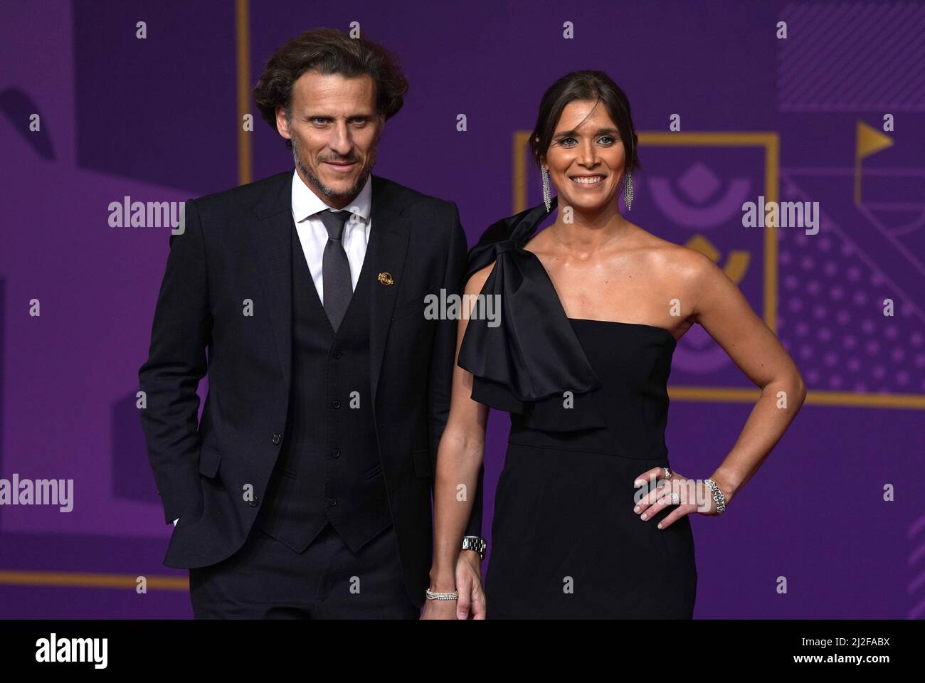 Diego Forlan and Paz Cardoso during the FIFA World Cup Qatar 2022 Draw ...
