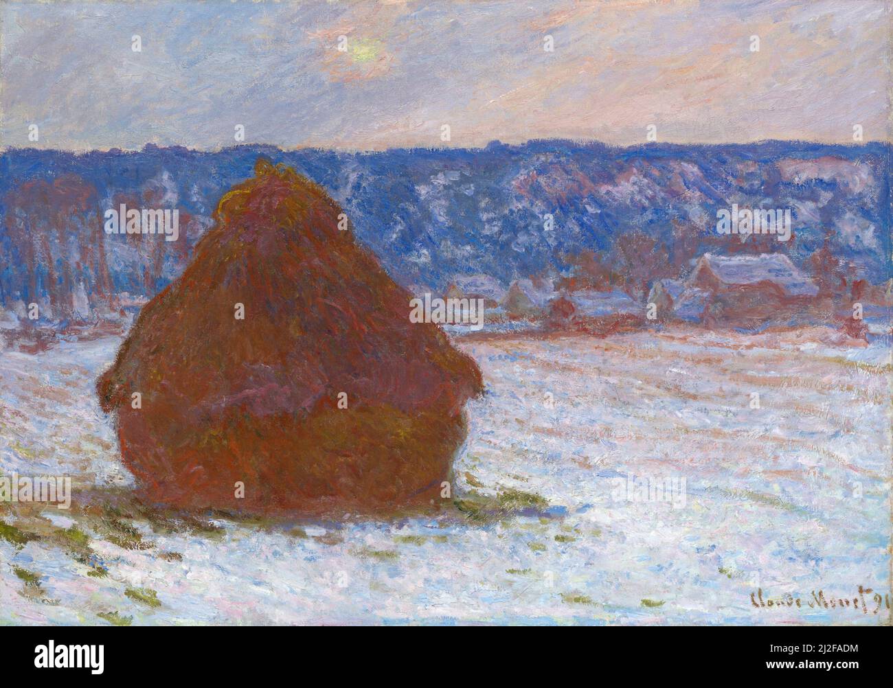 Stack of Wheat (Snow Effect, Overcast Day). Claude Monet. 1890/91 Stock ...