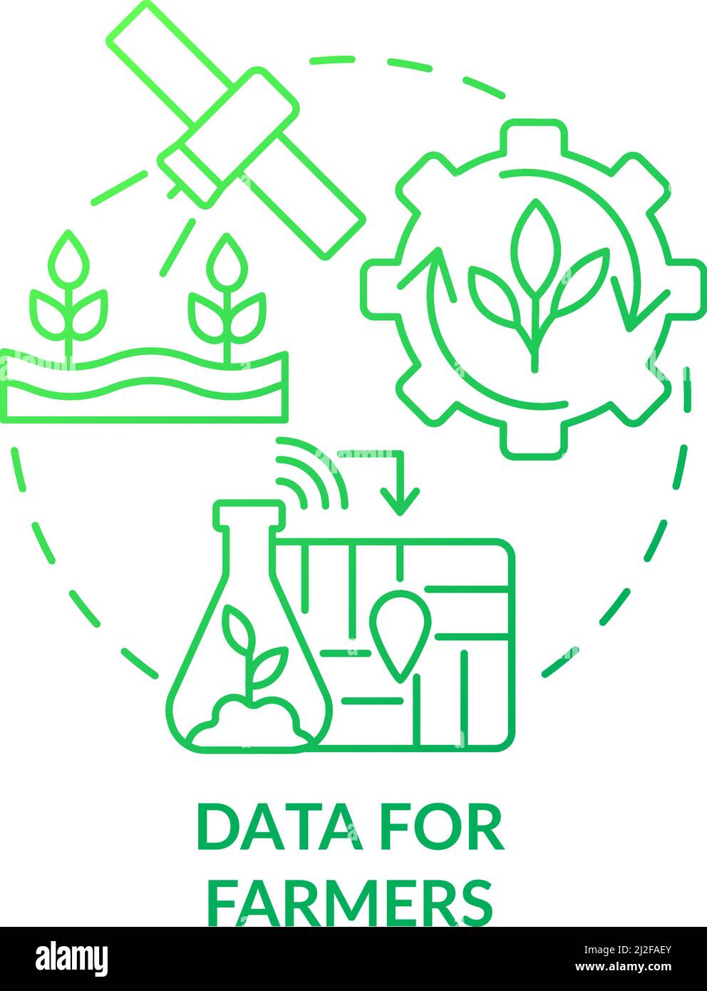 Data for farmers green gradient concept icon Stock Vector Image & Art ...