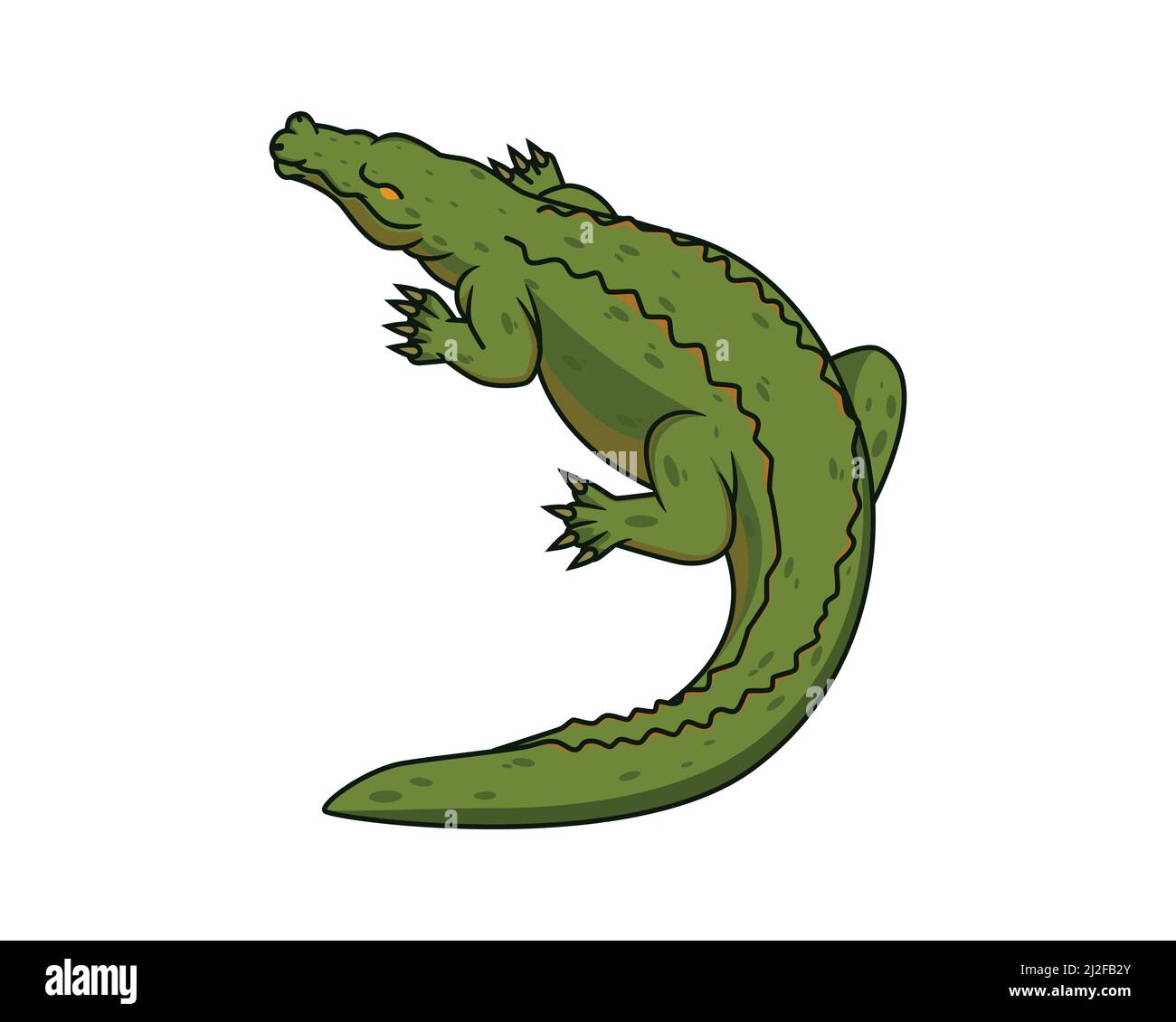 Detailed Crawling Crocodile the Reptile Animal Illustration Vector ...