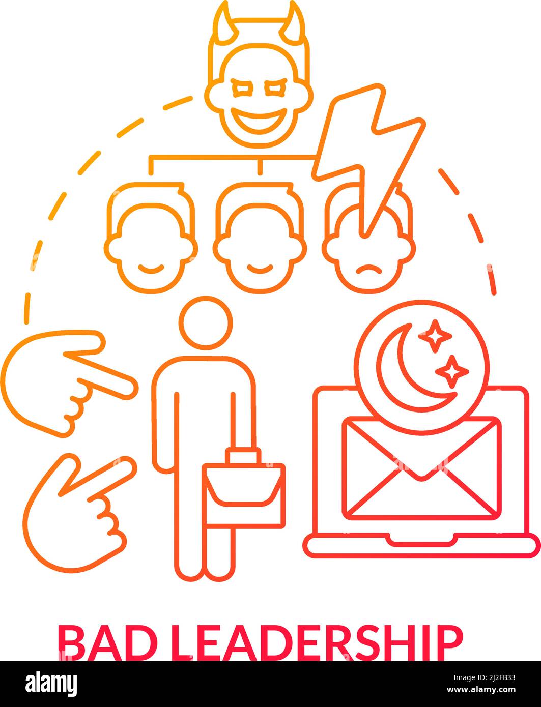 Bad leadership red gradient concept icon Stock Vector Image & Art - Alamy