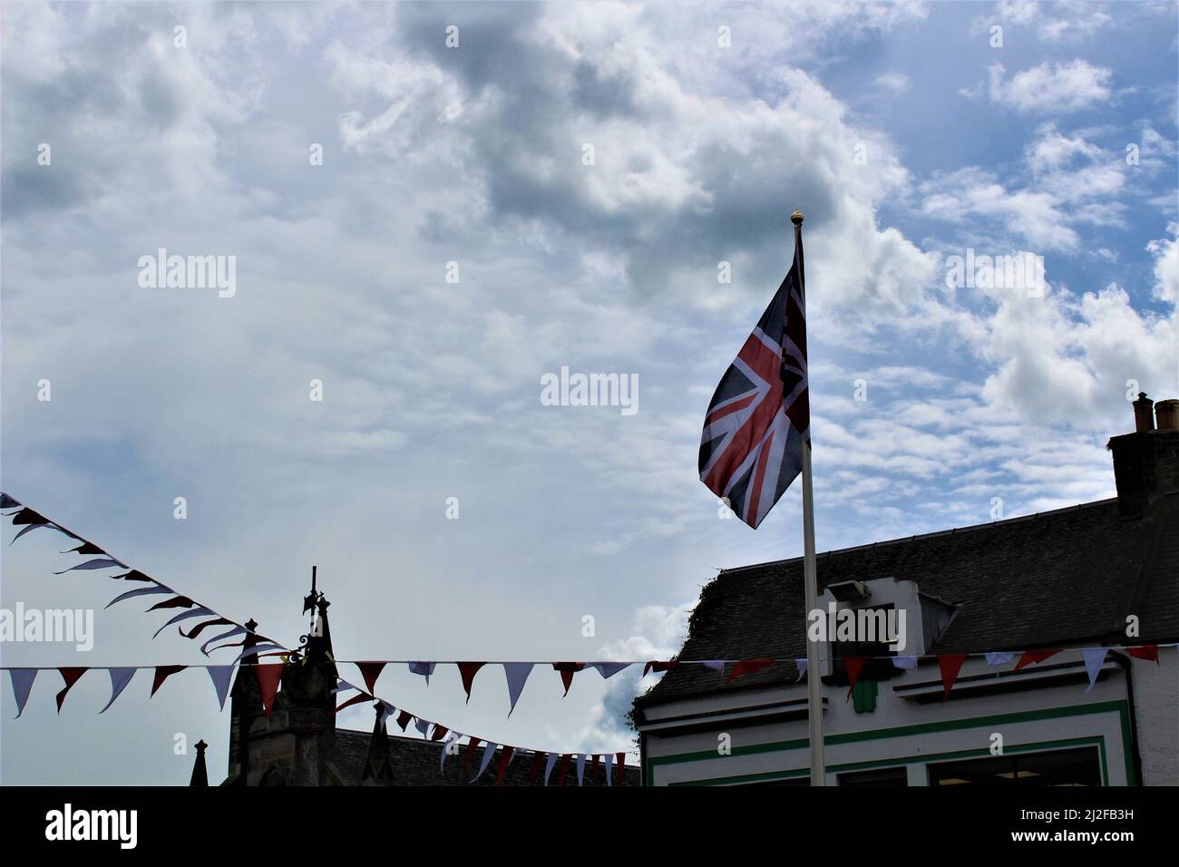 union jack flying in the sun Stock Photo - Alamy