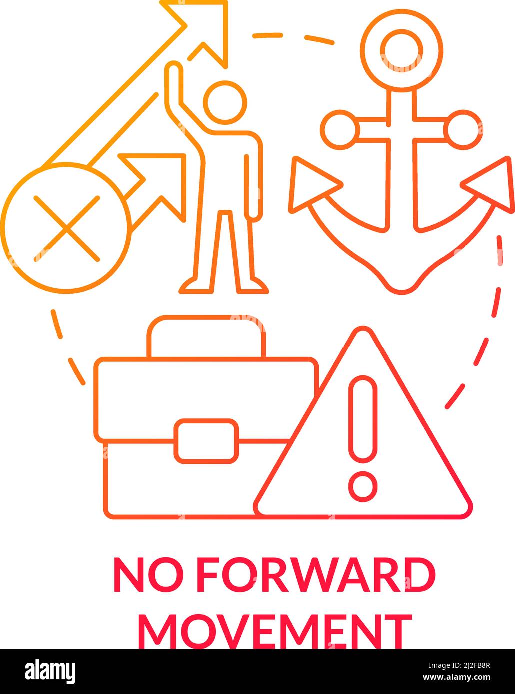 No forward movement red gradient concept icon Stock Vector Image & Art ...