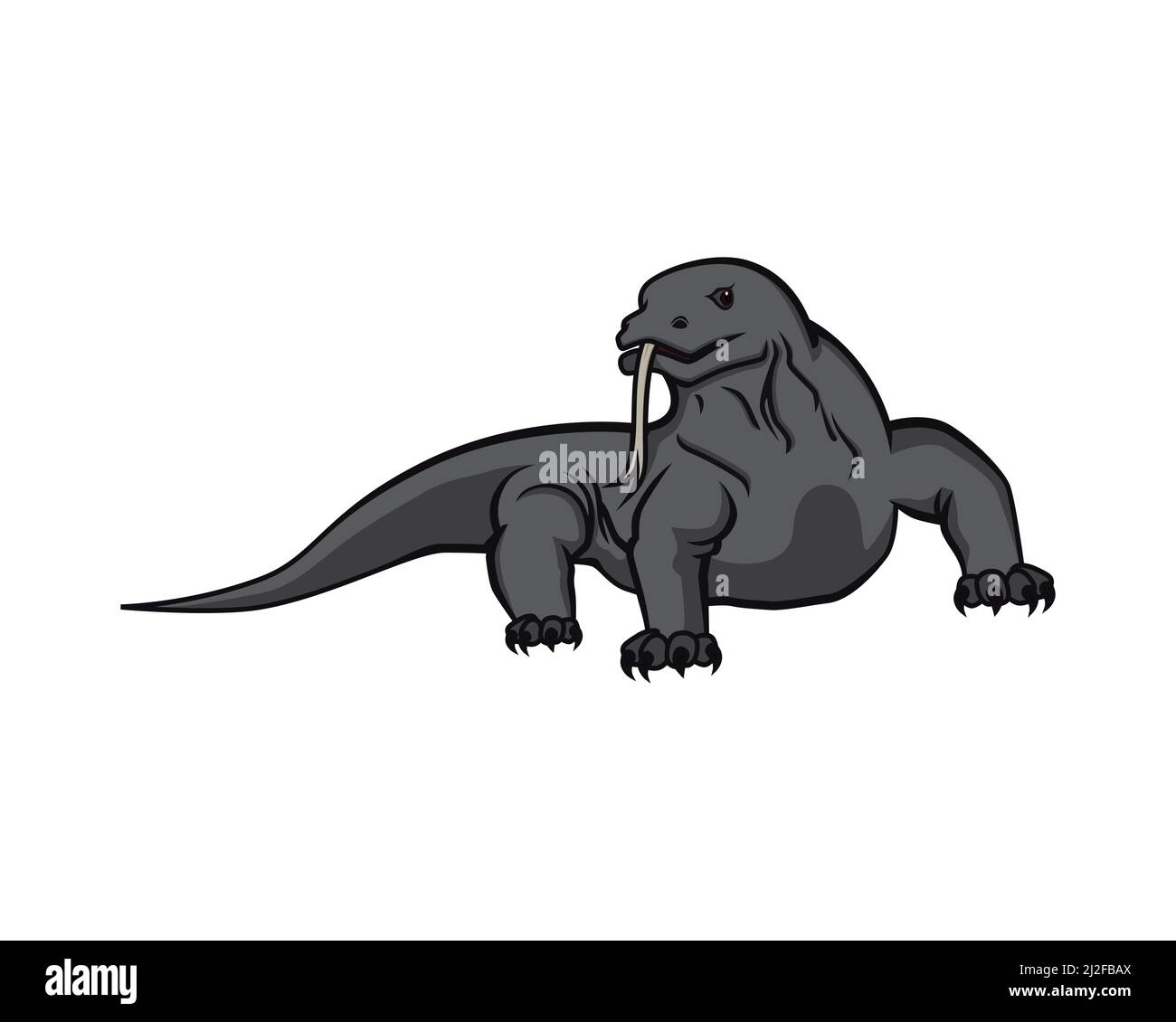 Detailed Crawling Komodo the Indigenous Fauna to Indonesia Illustration ...