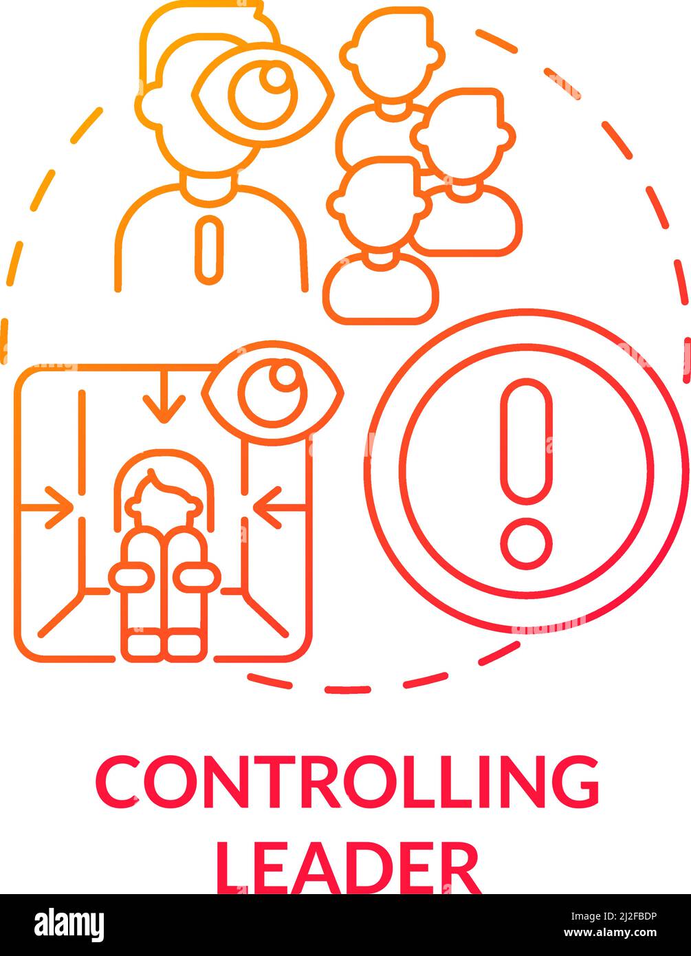 Controlling leader red gradient concept icon Stock Vector Image & Art ...