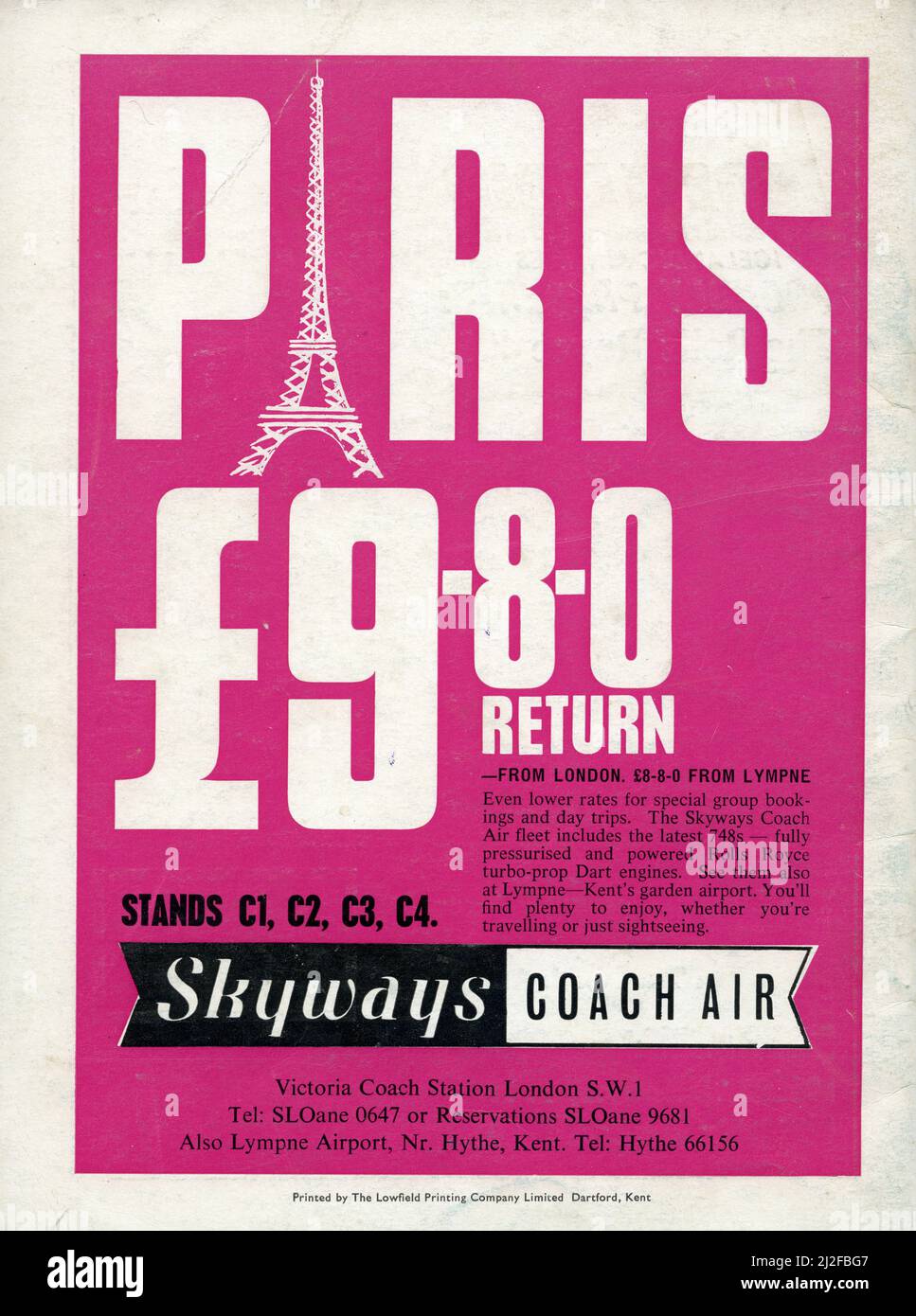 Skyways Coach Air advertisement in the 1960s Stock Photo - Alamy