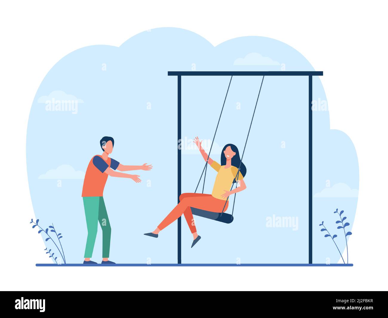 Swinging love Stock Vector Images - Alamy
