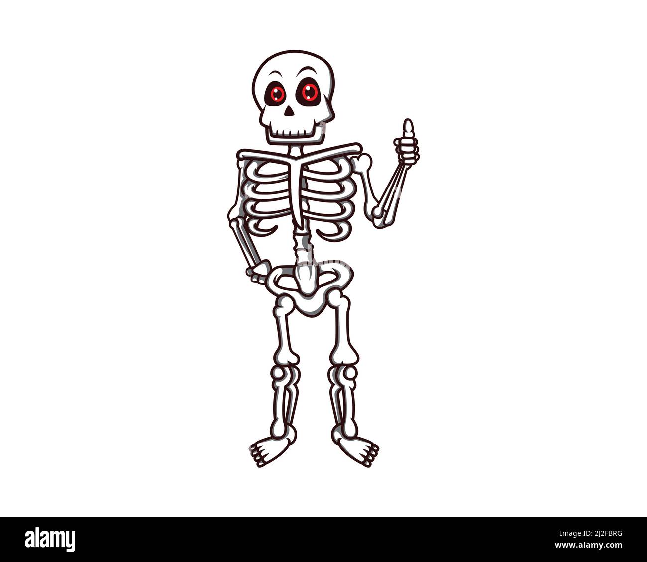 Friendly Skeleton Giving Recommendation and Thumbs Up Gesture Vector ...