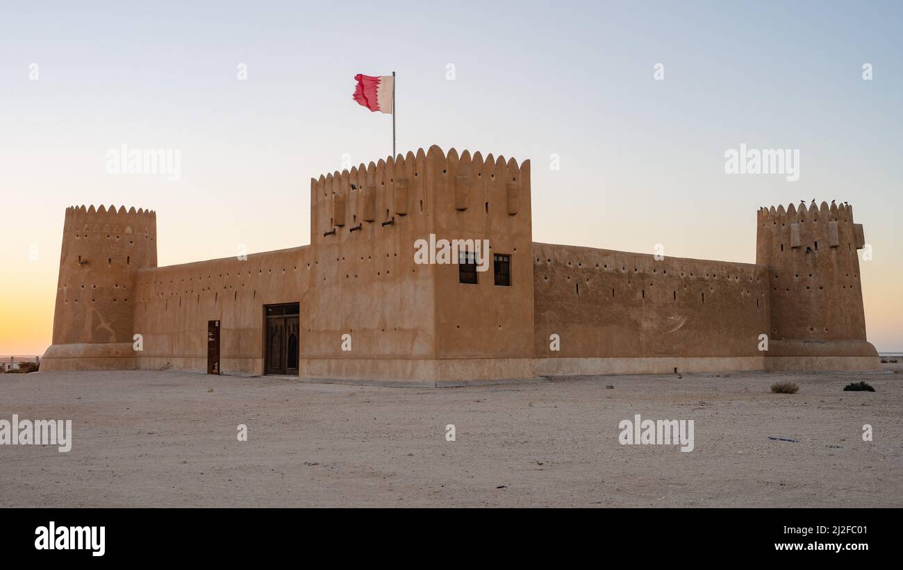 AL ZUBARA,QATAR - MARCH 11, 2021: historic Fort Zubarah (Al Zubara) in ...