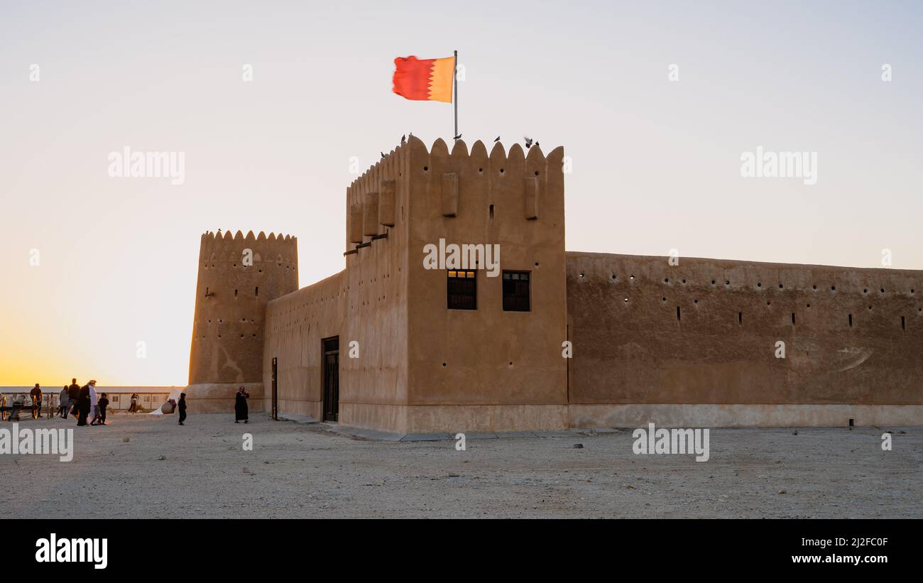 AL ZUBARA,QATAR - MARCH 11, 2021: historic Fort Zubarah (Al Zubara) in ...