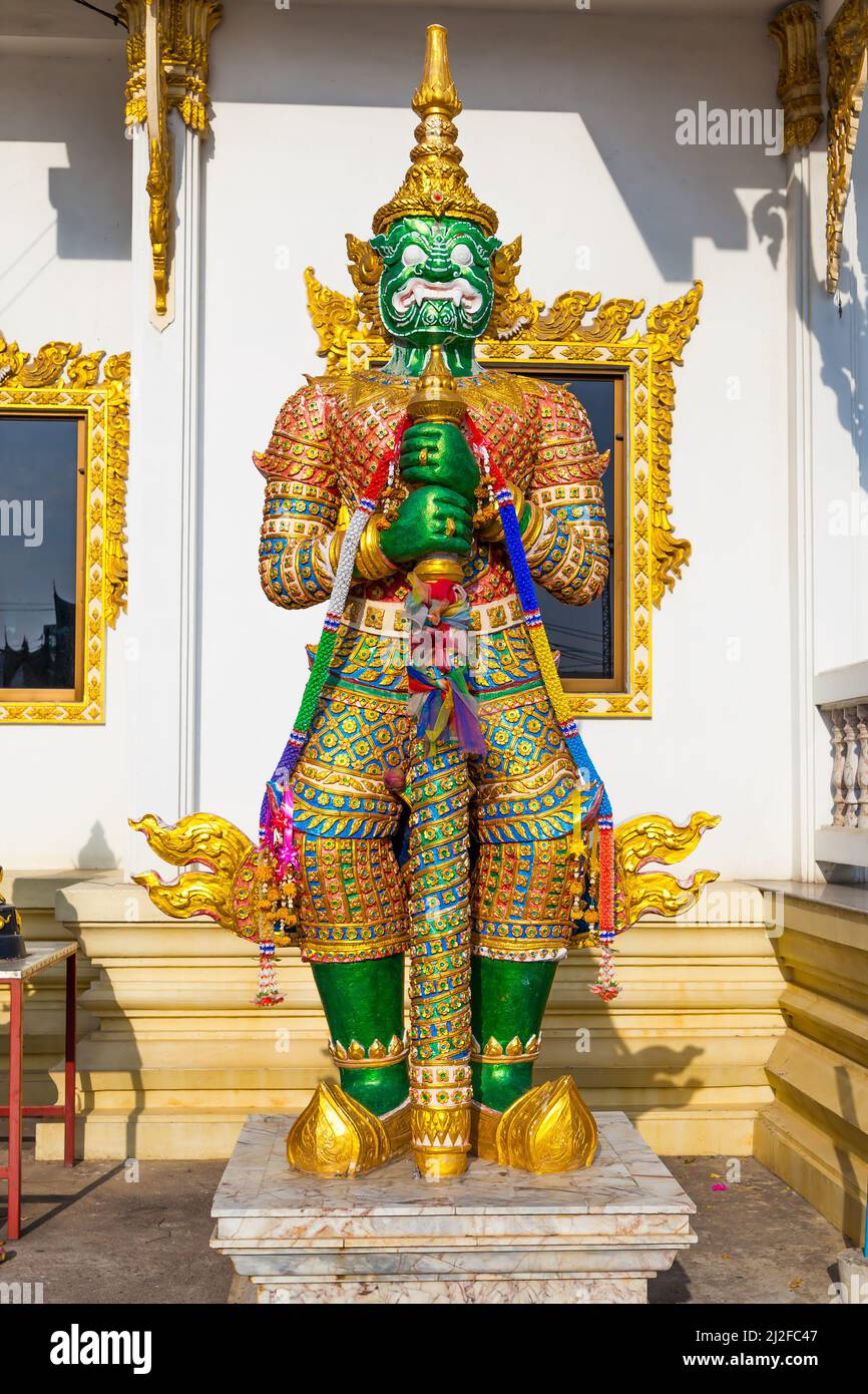 Demonic guardian by a buddhist temple in Pattaya, Thailand Stock Photo ...