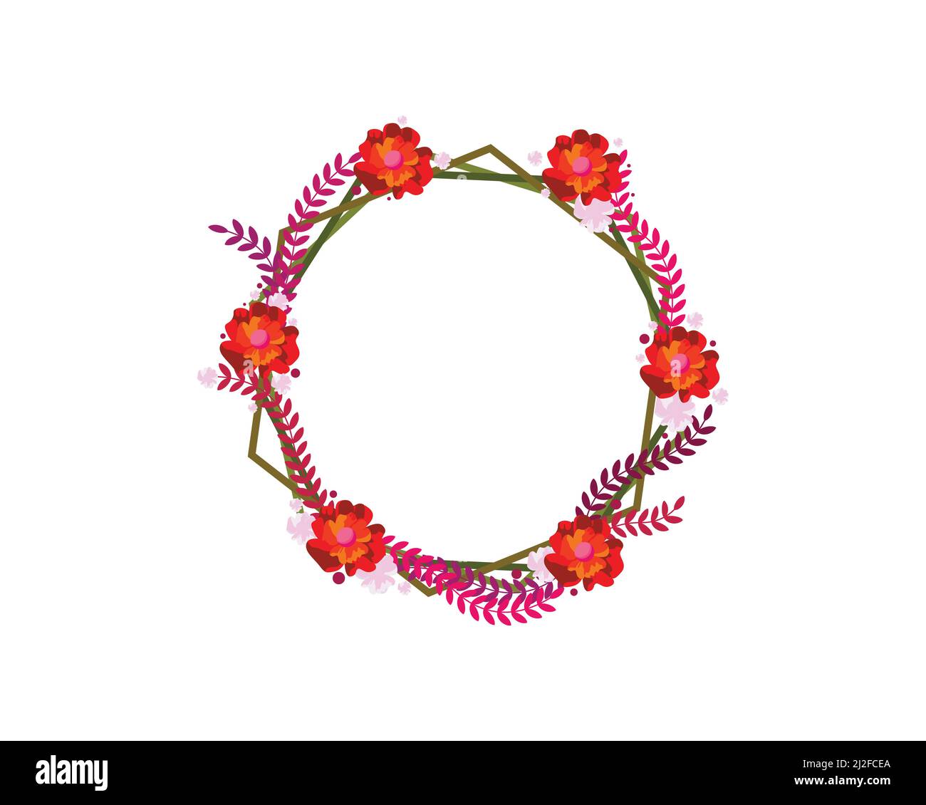 Floral Frame with Circle Form Illustration Vector Stock Vector Image ...