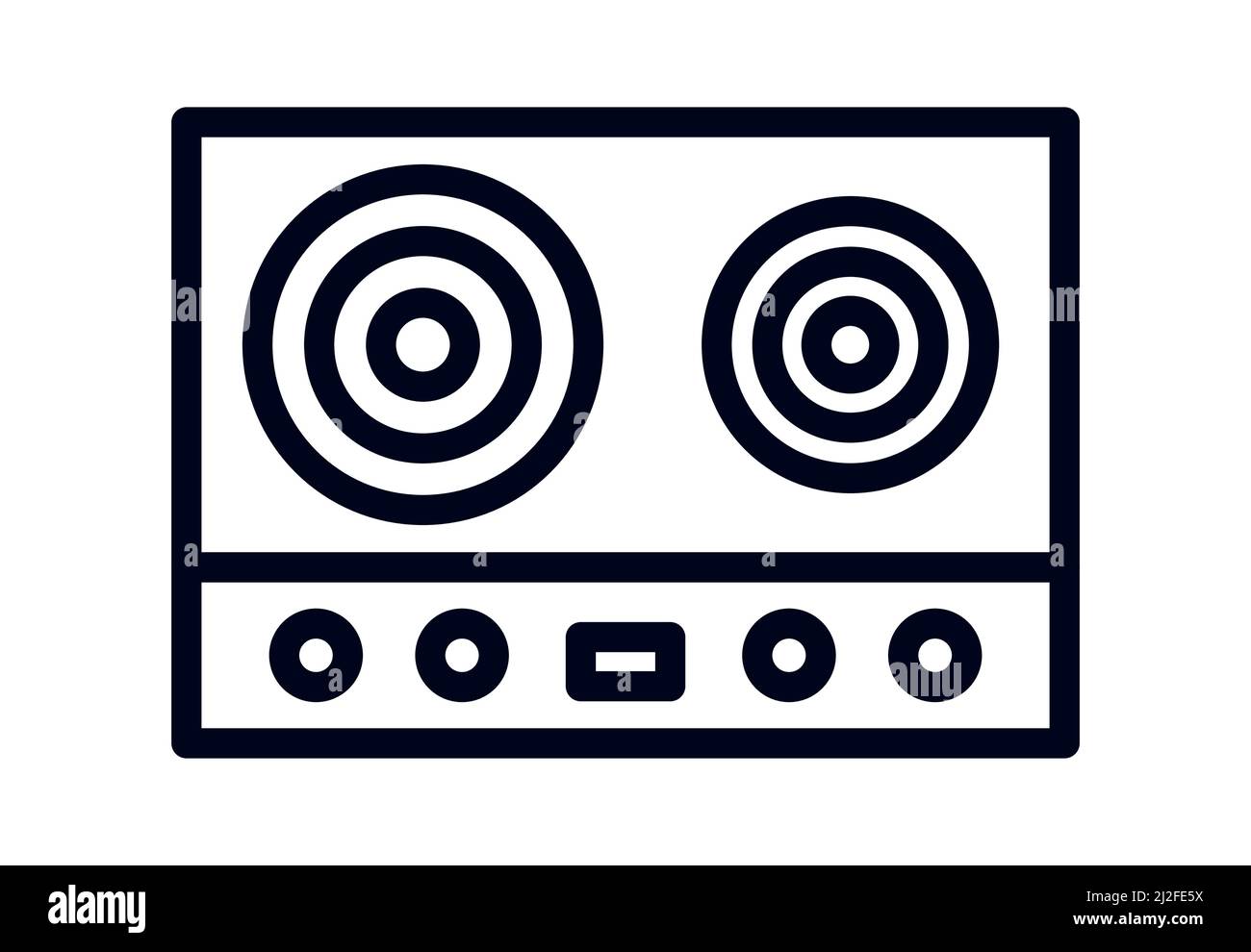 Kitchen cooking stove with 2 cooking surfaces symbol or ceramic hob ...