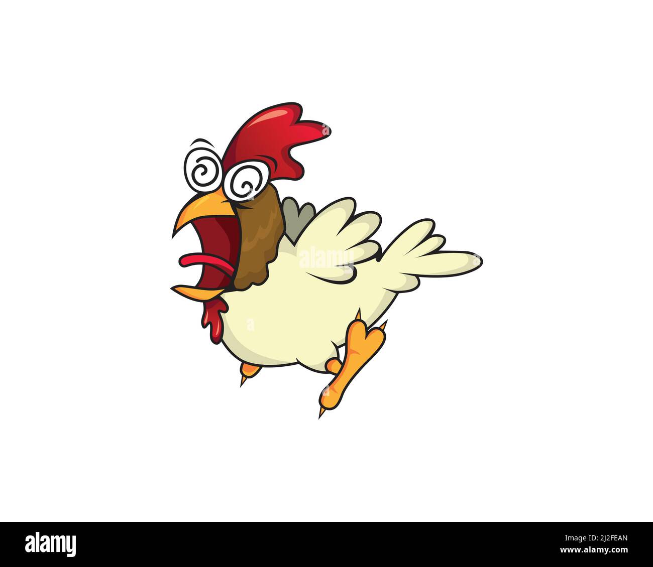 Crazy Chicken Character with Cartoon Style Vector Stock Vector Image ...