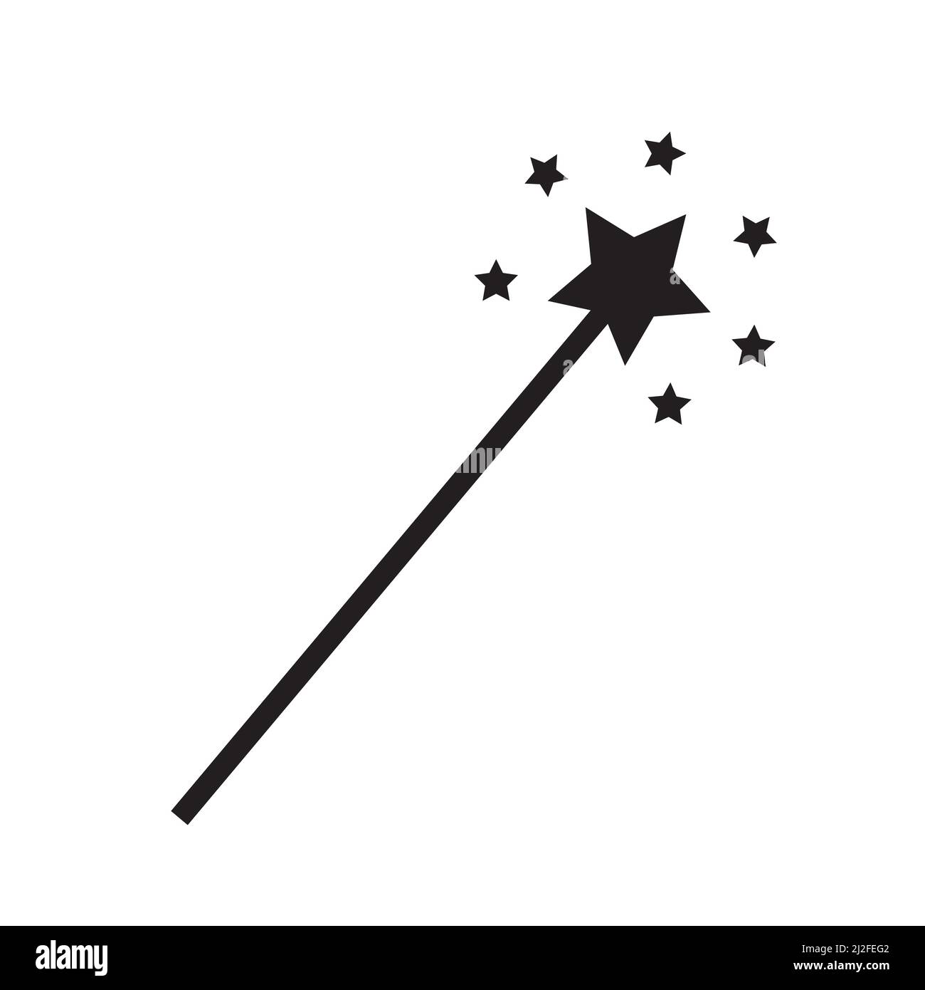 Vector black flat magic stick icon isolated on white background Stock ...