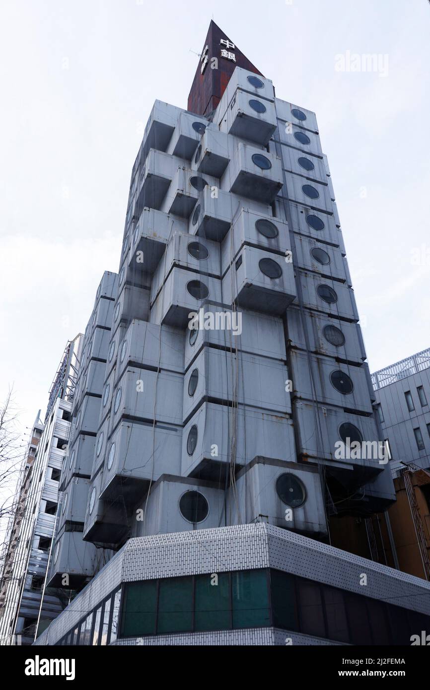 April 1, 2022, Tokyo, Japan: The Nakagin Capsule Tower is seen in ...