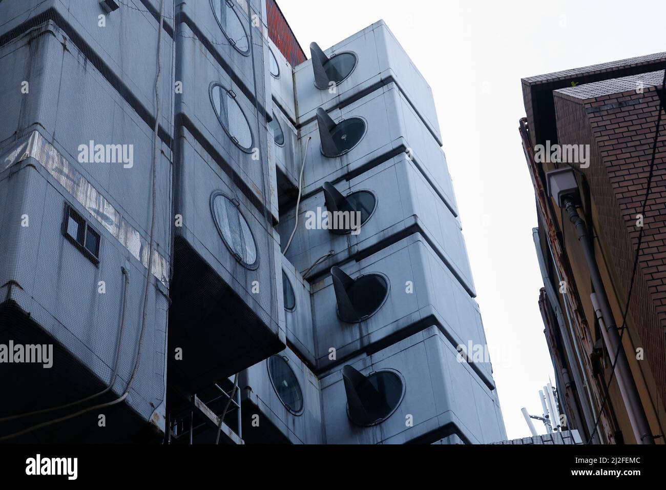 April 1, 2022, Tokyo, Japan: The Nakagin Capsule Tower is seen in ...