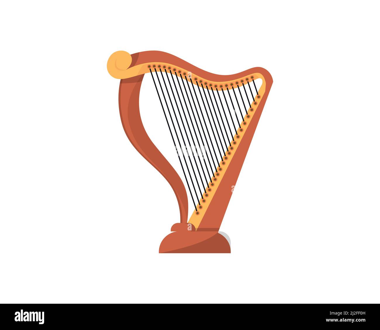 Detailed and Realistic Harp Illustration Vector Stock Vector Image ...
