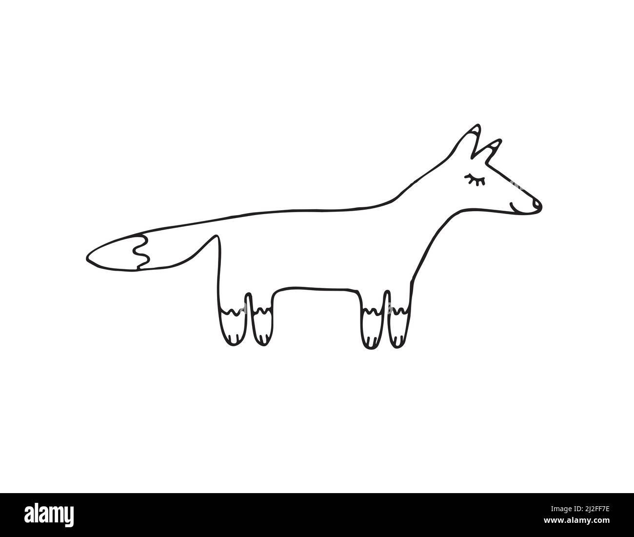 Vector hand drawn doodle fox isolated on white background Stock Vector ...